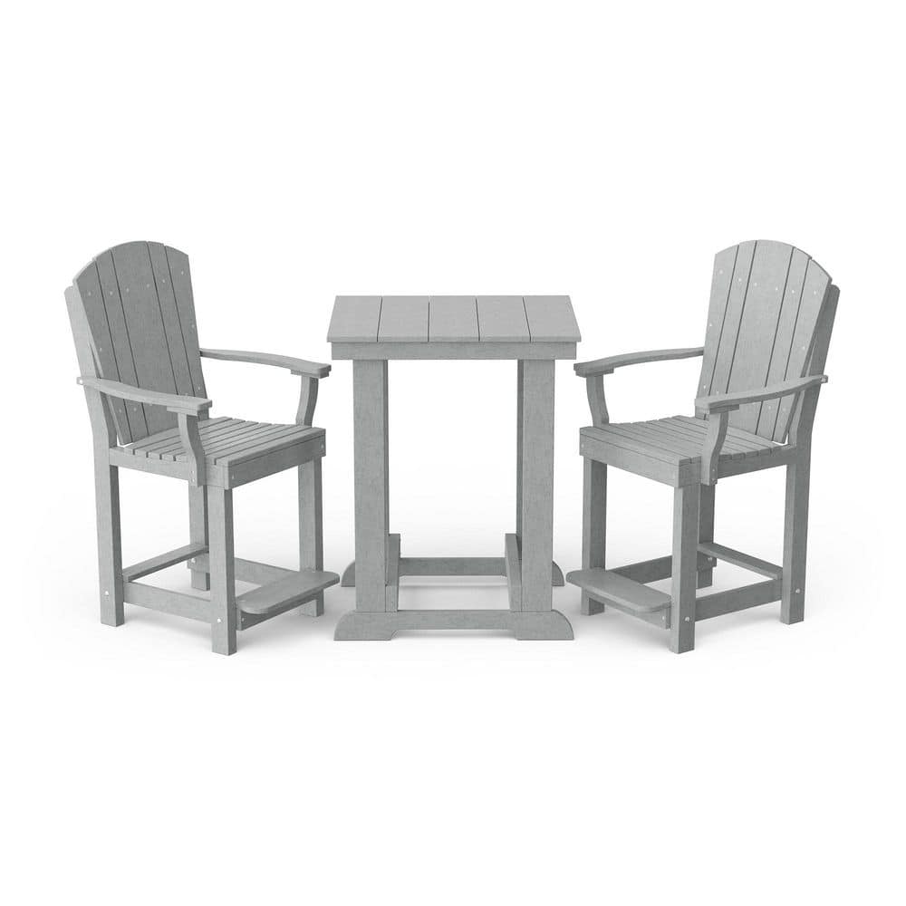 Wildridge Heritage 3-Piece Light Gray HDPE Plastic Outdoor Patio ...