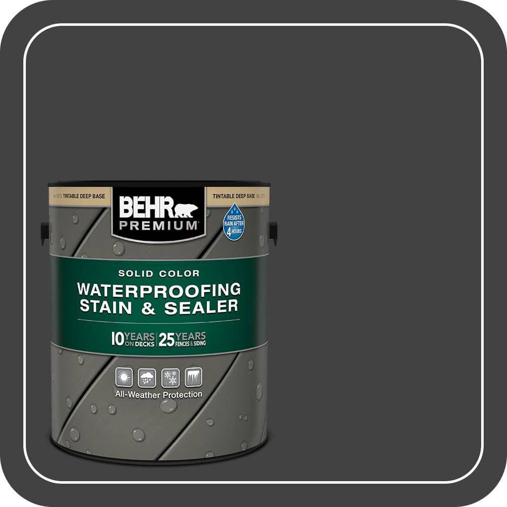 BEHR PREMIUM 1 gal. #PFC-75 Tar Black Solid Color Waterproofing ...
