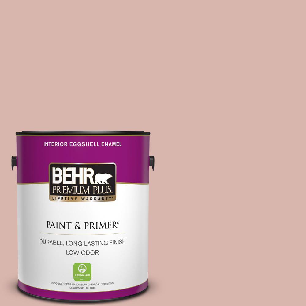 BEHR PREMIUM PLUS 1 gal. #170E-3 Bridal Rose Eggshell Enamel Low Odor ...