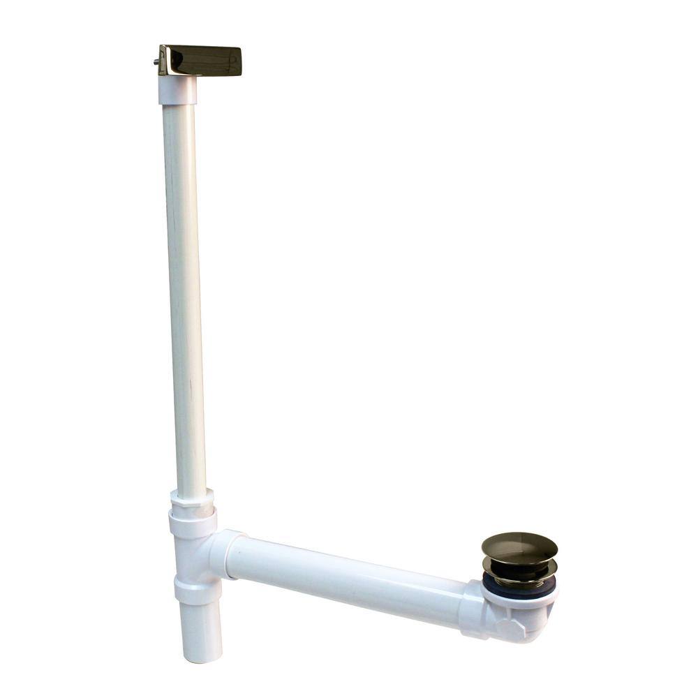 Westbrass Tip-Toe Drain Hidden Linear Overflow Sch. 40 PVC Tub Waste ...