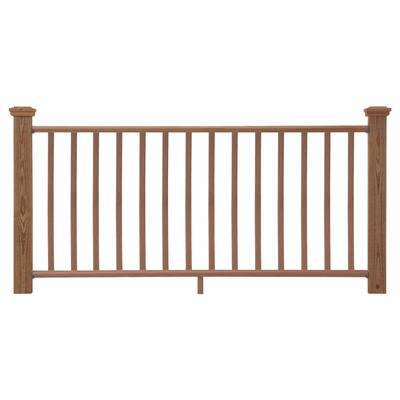 ProWood 6 ft. Walnut-Tone Southern Yellow Pine Stair Rail Kit with ...