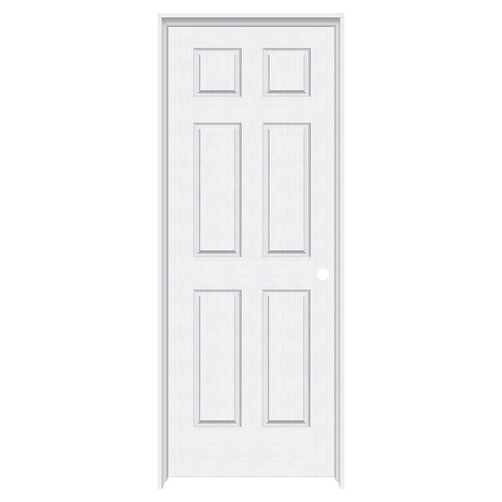 Builders Choice 30 in. x 80 in. 6-Panel Textured Left-Hand Solid Core ...