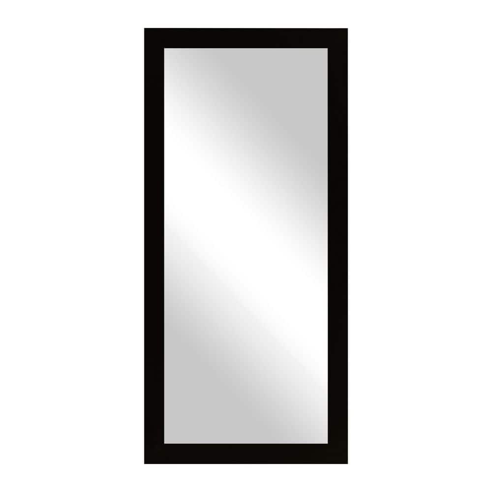 Rayne Mirrors Modern Rustic (33 in. W x 32 in. H) Gloss Black MDF Wide ...