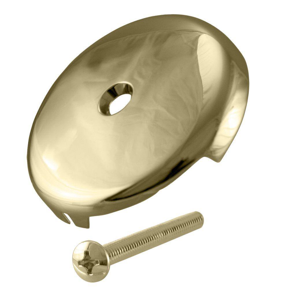 Westbrass 3-1/8 in. 1-Hole Overflow Face Plate and Screw in Polished ...