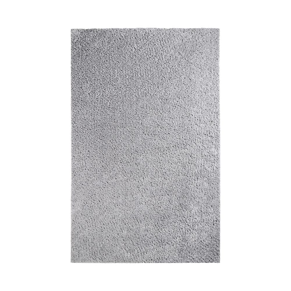 SUPERIOR Berlin Silver 8 ft. x 10 ft. Solid Plush Shag Indoor Area Rug ...