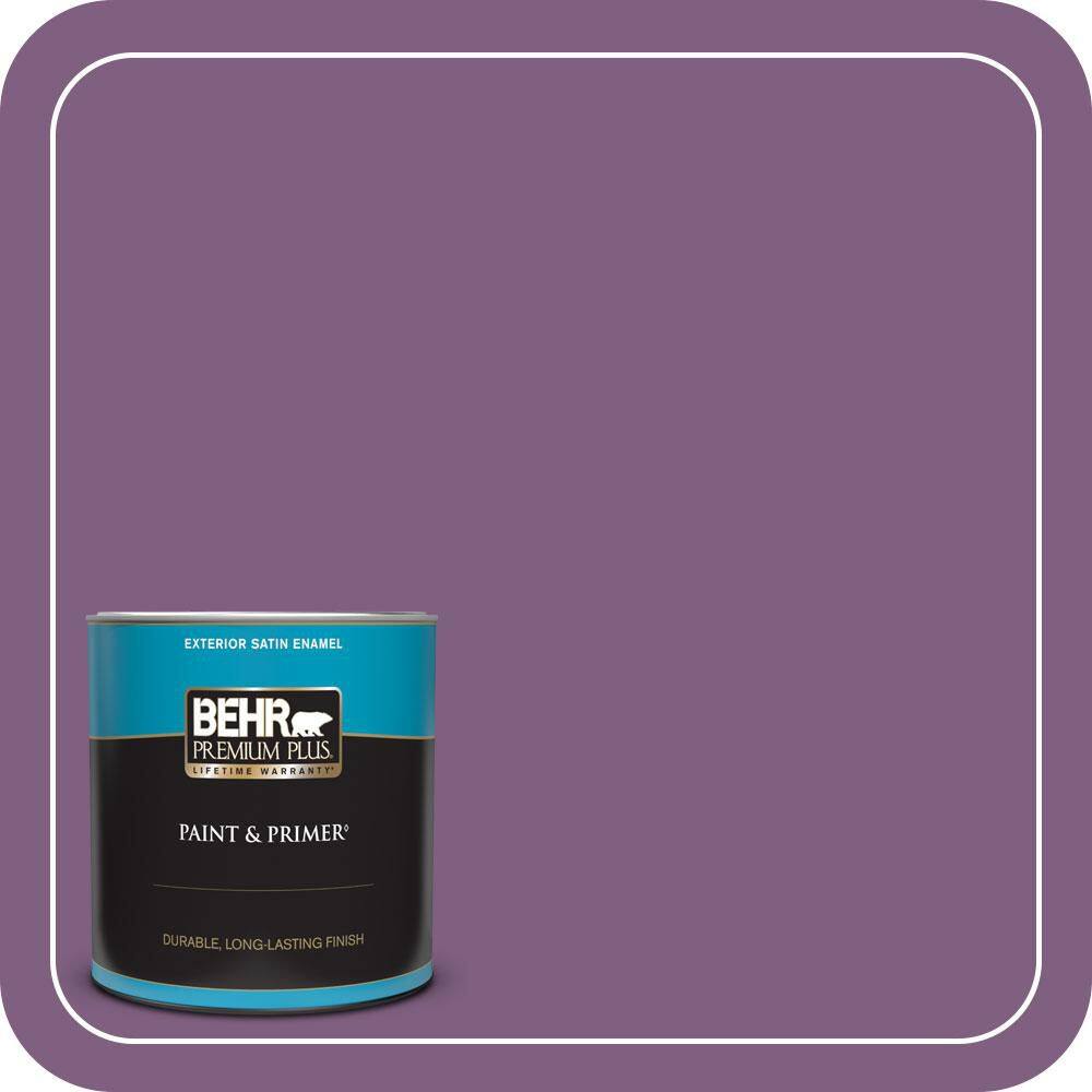 BEHR PREMIUM PLUS 1 qt. #MQ5-34 Showstopper Satin Enamel Exterior Paint ...