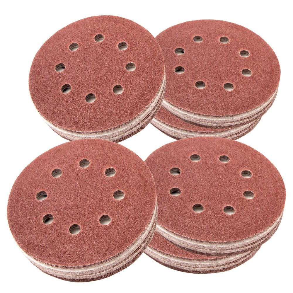 ‎POWERTEC 5 in. 8 Hole Hook and Loop Sanding Discs, 60 Grit, Sandpaper ...