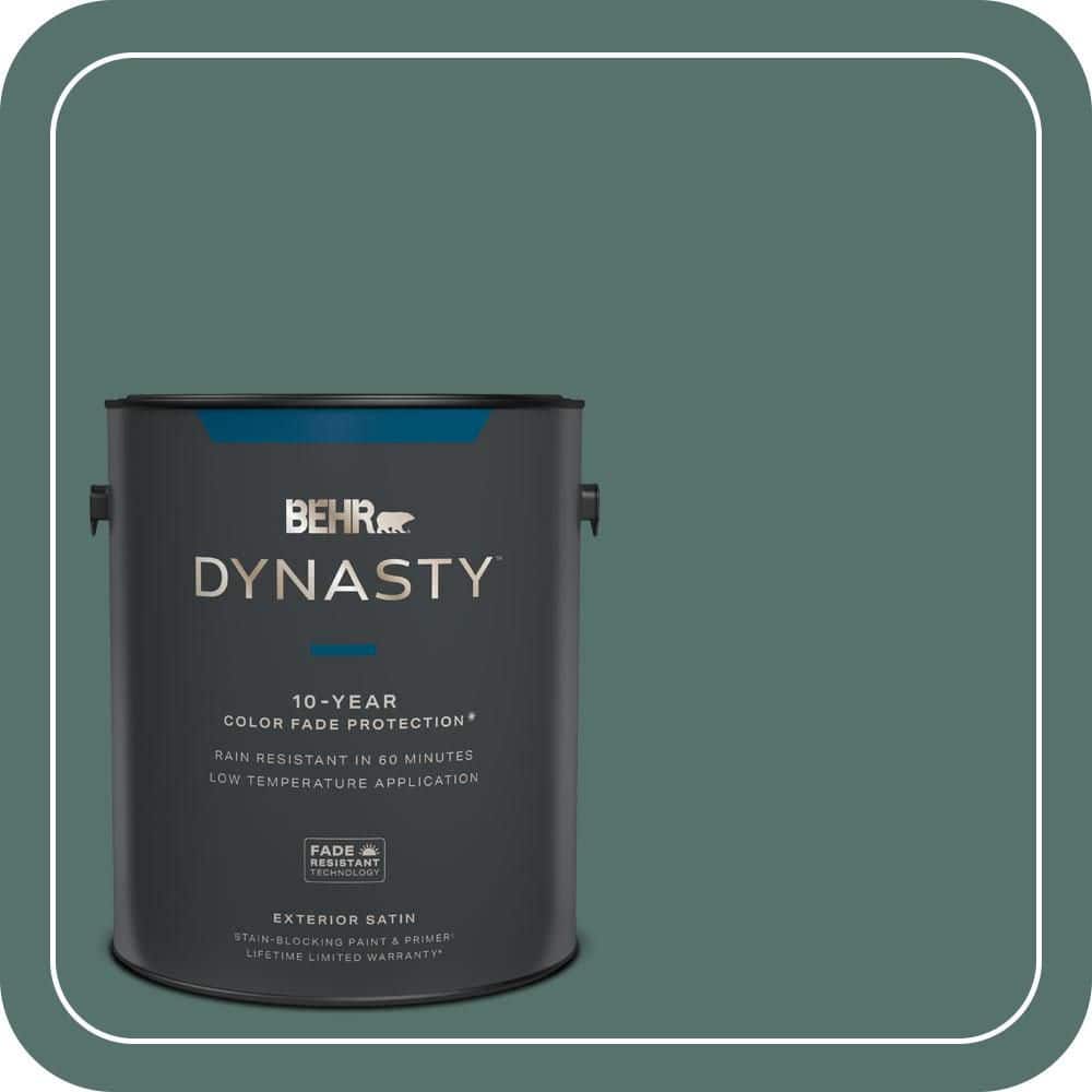 BEHR DYNASTY 1 gal. #480F-6 Shaded Spruce Satin Enamel Exterior Stain ...