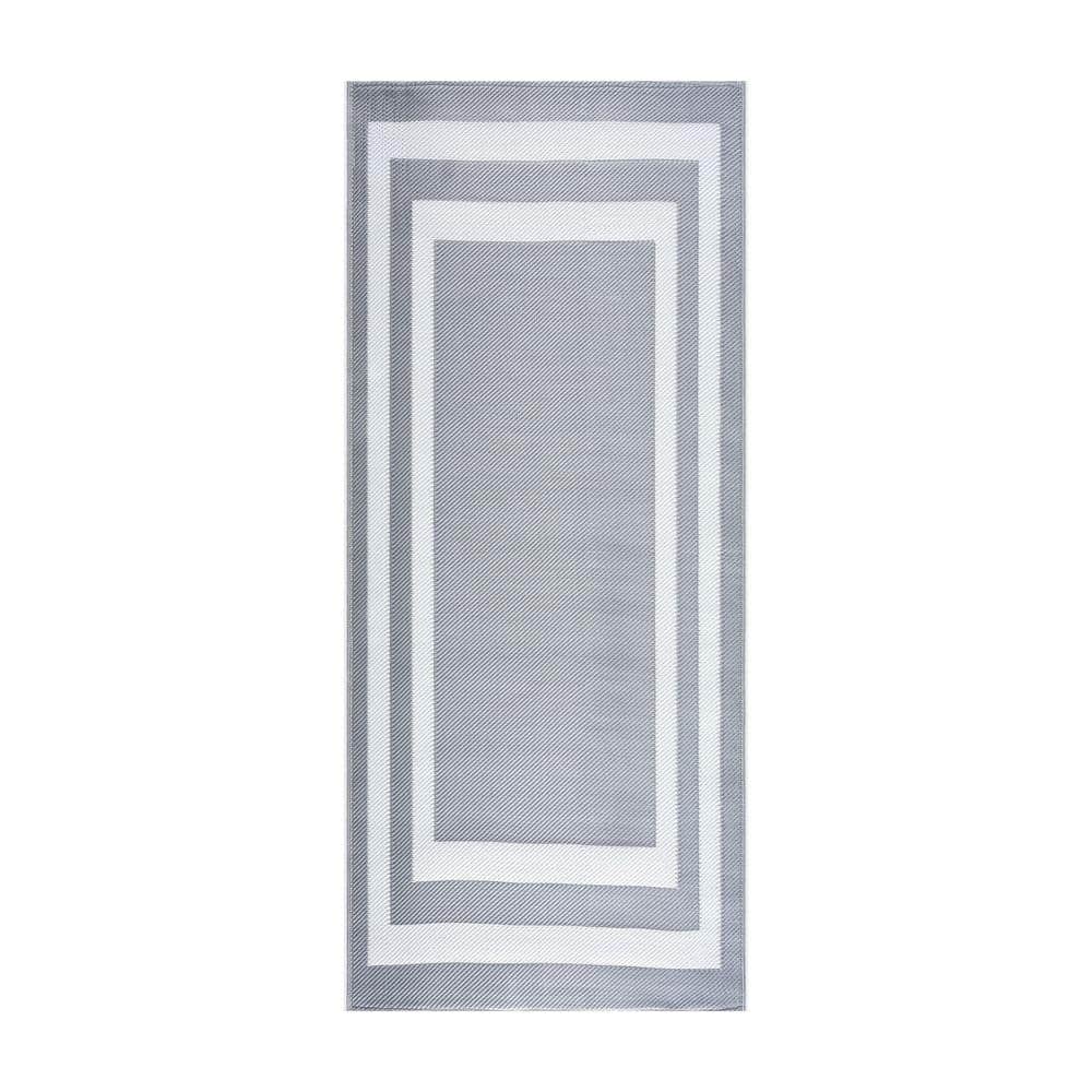 PLAYA RUG Paris Gray White 2 ft. 3 in. x 6 ft. Reversible Recycled ...