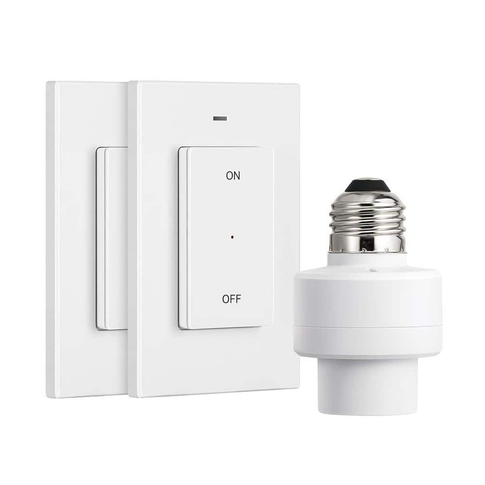 DEWENWILS 120-Volt Remote Control Light Bulb Switch Socket, White (2 ...