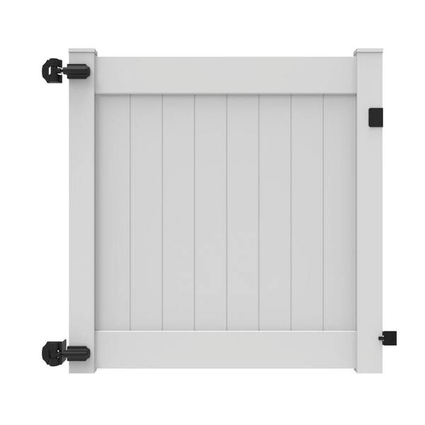 Veranda Linden 5 ft. W x 5 ft. H White Vinyl Un-Assembled Fence Gate ...