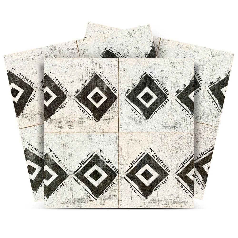 MI ALMA Green and White R203 7 in. x 7 in. Vinyl Peel and Stick Tile ...