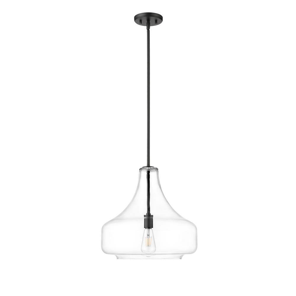 Millennium Lighting Madelynn 60-Watt 1-Light Matte Black Pendant-Light ...