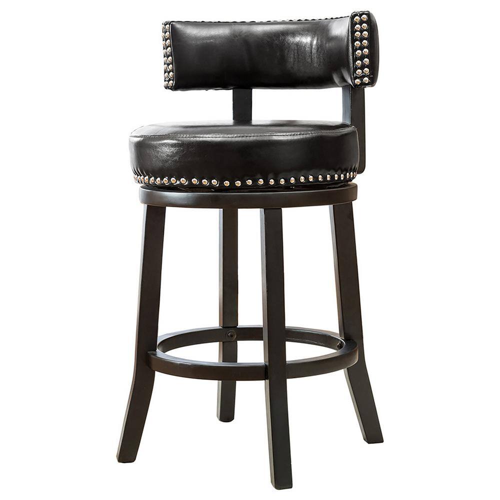 Best Master Furniture 33 in. H Frank Faux Leather Upholstered Swivel ...