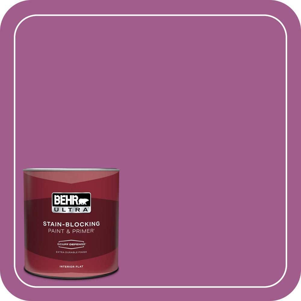 BEHR ULTRA 1 qt. #P110-6 Wild Berry Extra Durable Flat Interior Paint ...