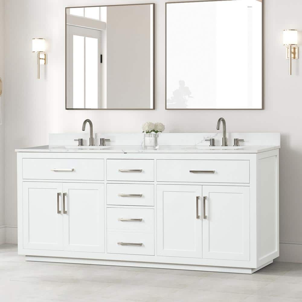 HBEZON Aphrodite 80 in. W x 22 in. D x 36 in. H Freestanding Bath ...