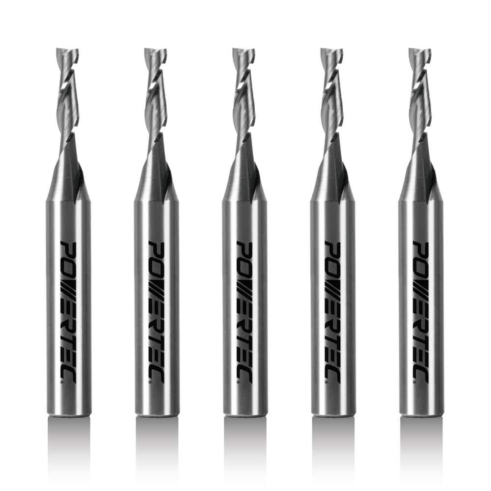 ‎POWERTEC 1/8 in. x 1/4 in. Shank Solid Carbide Spiral Router Bit with ...