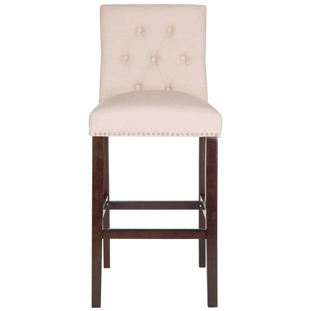 SAFAVIEH Norah 31.5 in. Beige Bar Stool in (Set of 2) FOX6210A-SET2 ...
