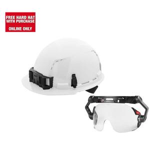 Milwaukee BOLT White Type 1 Class C Front Brim Vented Hard Hat with 4 Point Ratcheting ...