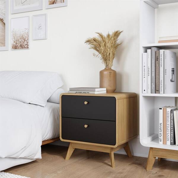Black and oak nightstand store