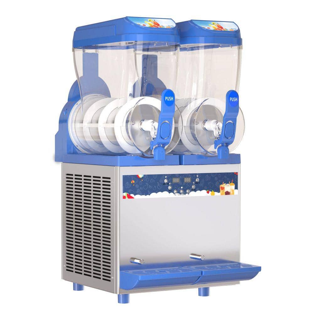 BZD 1015 oz. Snow Cone Machine in Blue with Stainless Steel Body, 2 x ...