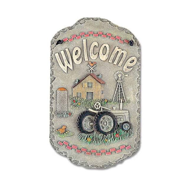 Jeedeson Welcome Sign, "Tractor" Porch Decor - Rural Harvest Resin ...