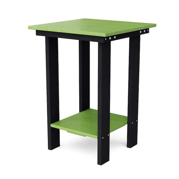 Wildridge Contemporary Lime Green and Black HDPE Plastic Outdoor Side ...