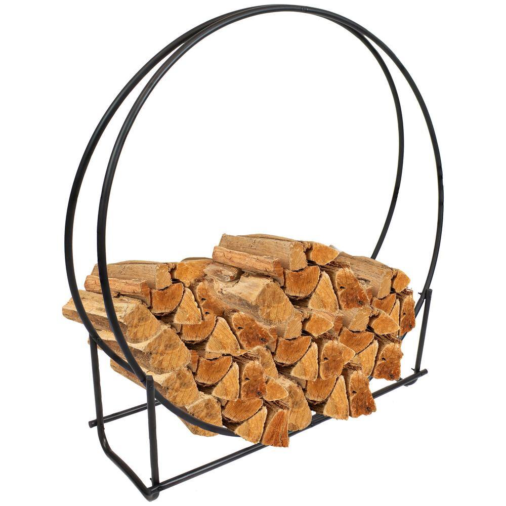 Sunnydaze Black Iron Log Hoop Rack - 48 in. (1.2 m) CFT-741 - The Home ...