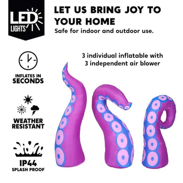 Joyfy Multi-Color Halloween Inflatable Giant Octopus Tentacle Made of ...