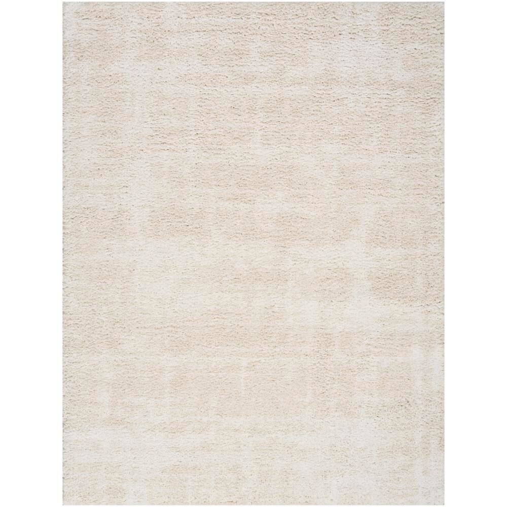 Nourison Modern Shag Ivory Beige 5 ft. x 7 ft. Abstract Contemporary ...