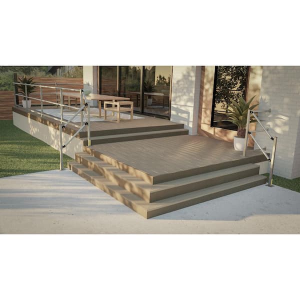EZ-ACCESS RAILWAY Aluminum Modular Handrail Kit, Post with 5 ft. Stair ...