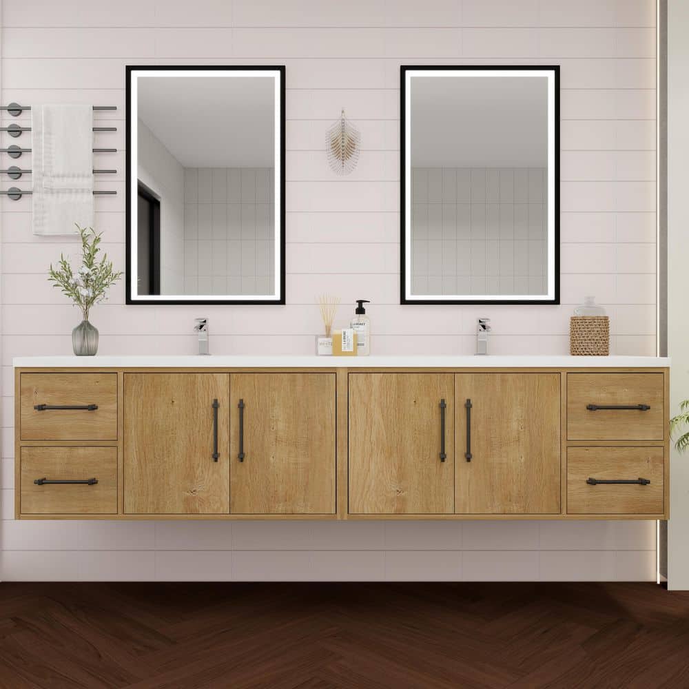BV Better Vanity Victoria 84 in. W x 20 in. D x 22 in. H Double Sink ...