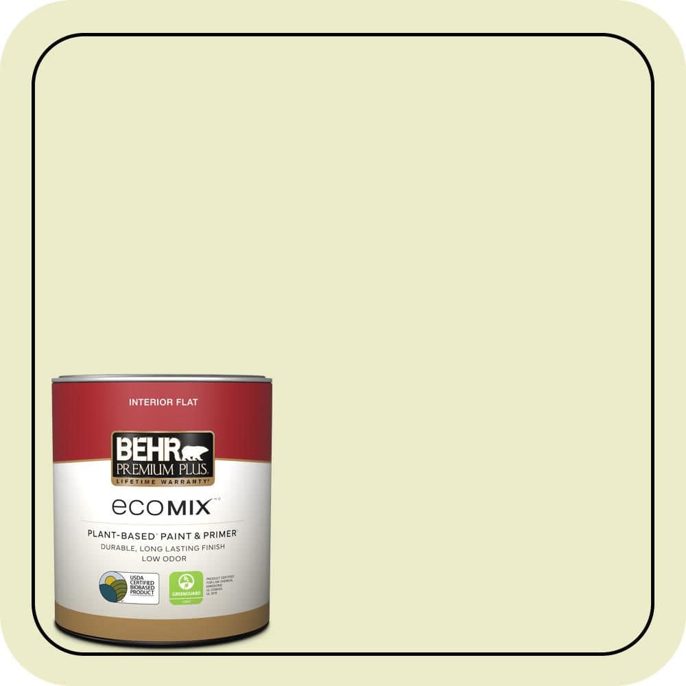 BEHR PREMIUM PLUS 1 qt. #P360-2 Iced Green Apple Flat EcoMix Plant ...