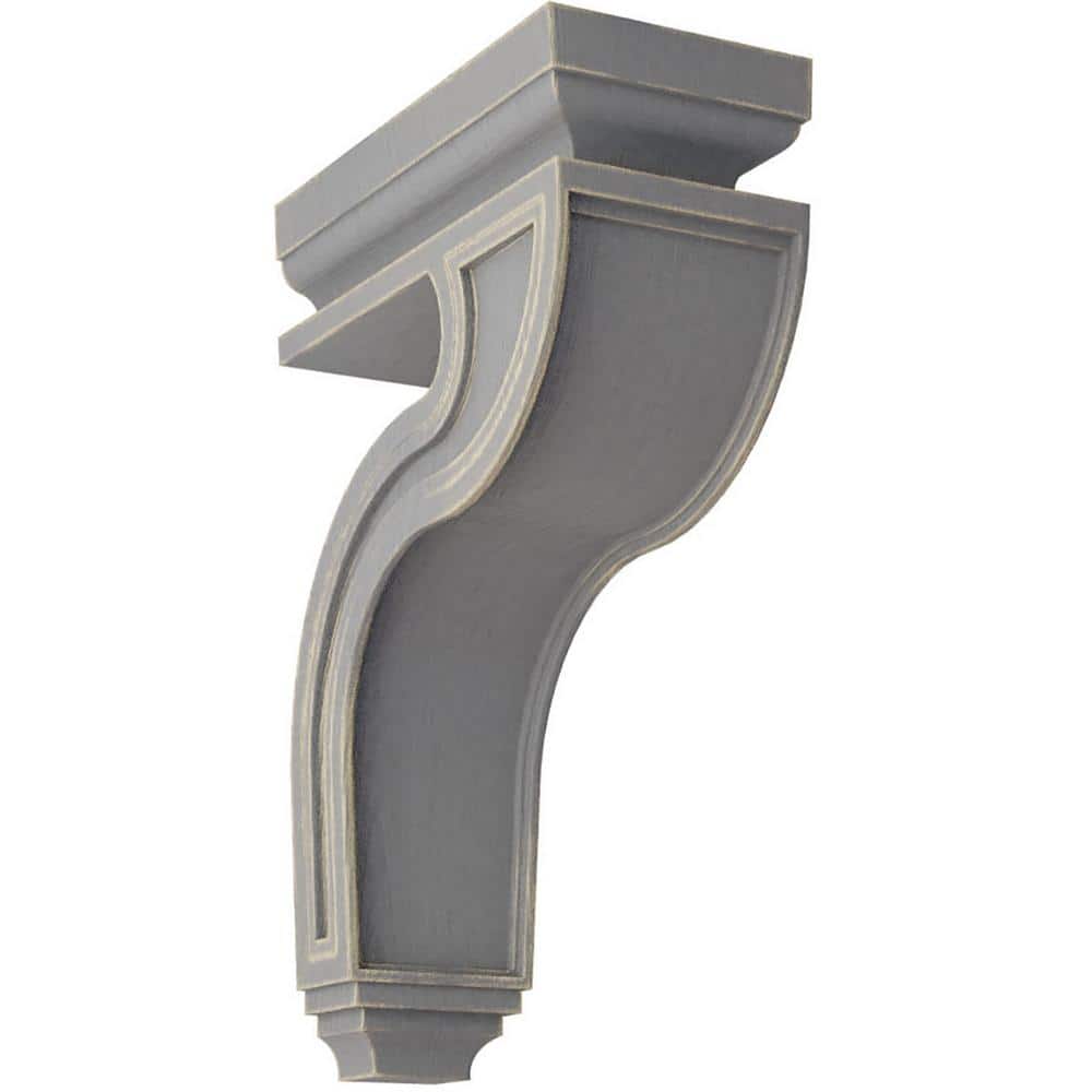 Ekena Millwork 4 in. x 13 in. x 8-1/2 in. Pebble Grey Hollow Back Wood ...