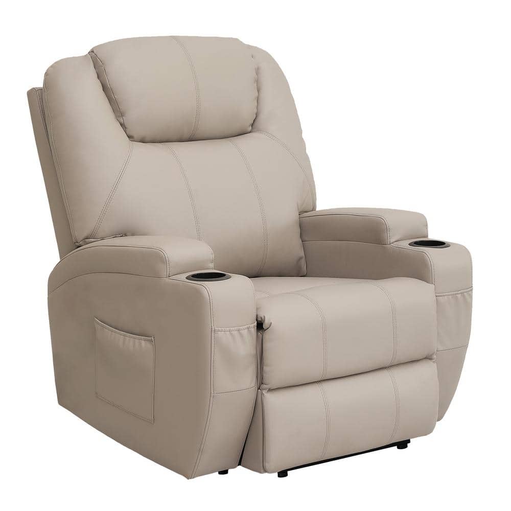 hzlagm Yingj Gray PU Faux Leather Power Recliner HZ-6011GR - The Home Depot