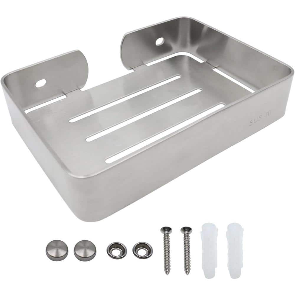 PRIMEPLUS Wall Mounted Soap Dishes with Stainless Steel in Black in 1 ...