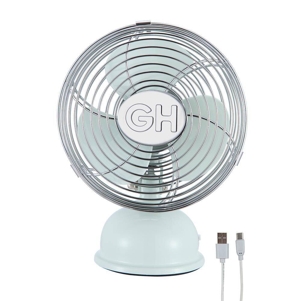 GOOD HOUSEKEEPING All-Metal 5 in. Mini Desk Fan with Oscillation in ...