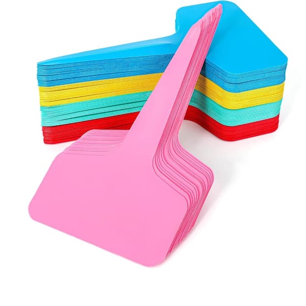 200 Pcs 2 in. x 4 in. Multi-Colored Plastic Plant Label Garden Labels ...