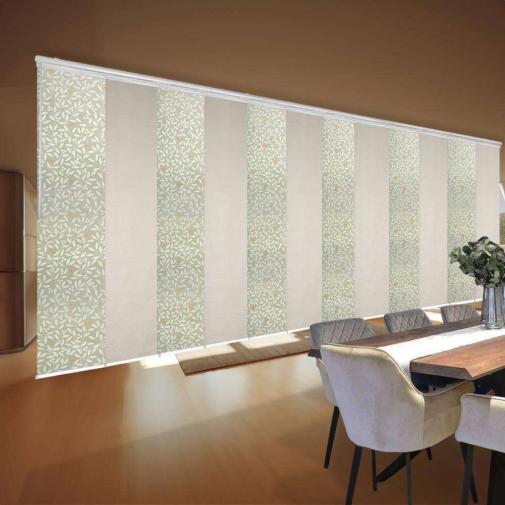 EMOH Pearlescent Petunia 140 in.- 260 in. W x 94 in. L Adjustable 12-Panel White Double Rail ...