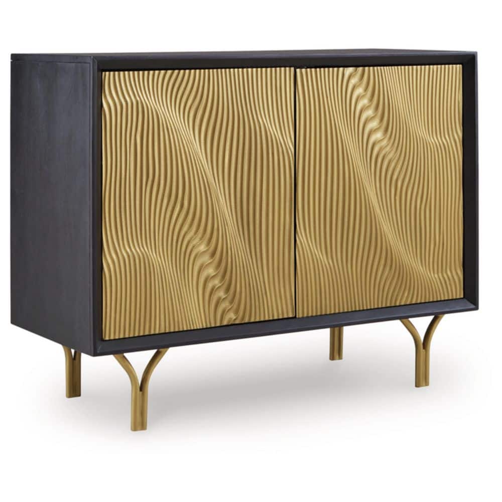 Signature DESIGN BY ASHLEY Tayner Gold 32 in. Accent Cabinet with 1 ...