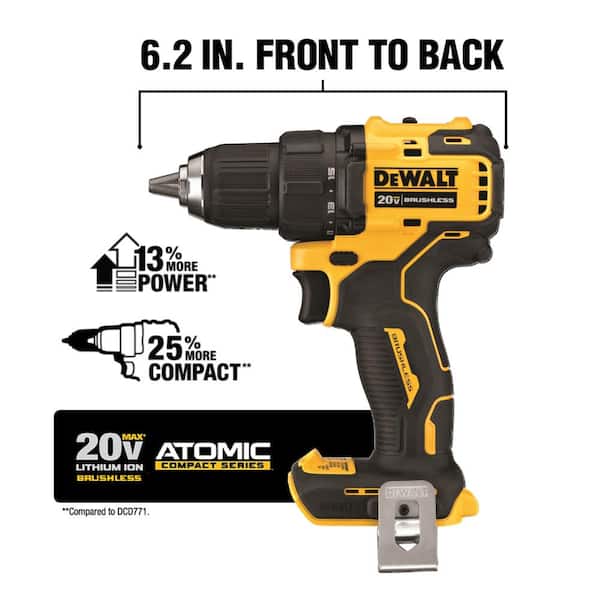 DEWALT ATOMIC 20V MAX Cordless Brushless Compact Drill/Impact 2 Tool ...