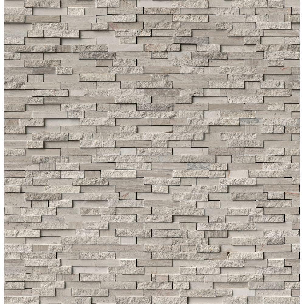 MSI White Quarry Splitface 12 in. x 12 in. Textured Marble Floor and ...