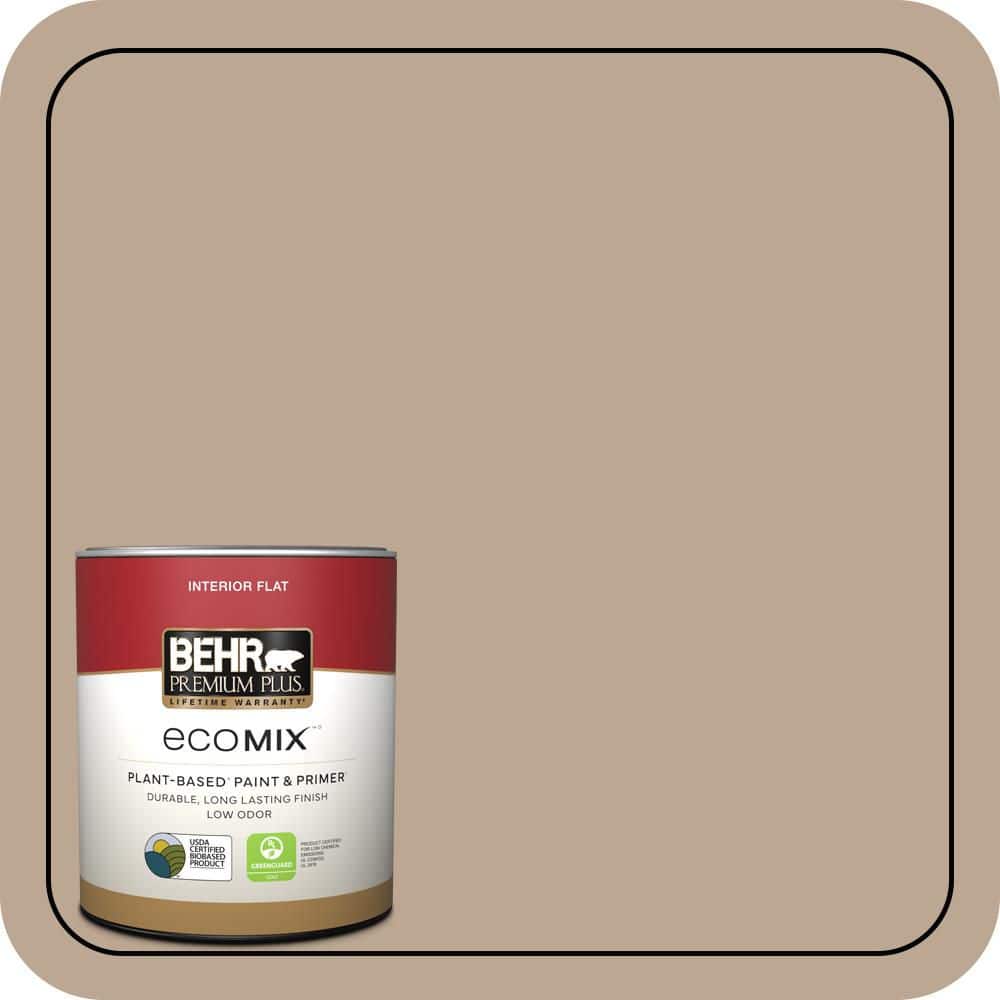 BEHR PREMIUM PLUS 1 qt. #700D-4 Brown Teepee Flat EcoMix Plant-Based ...