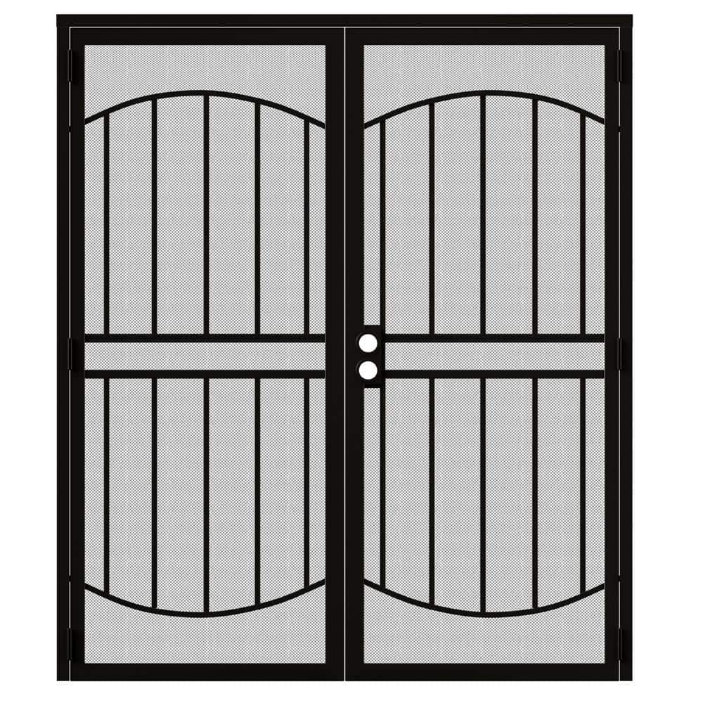 EH PUERTA 72 in. x 80 in. Universal/Reversible Hinging Black Surface ...