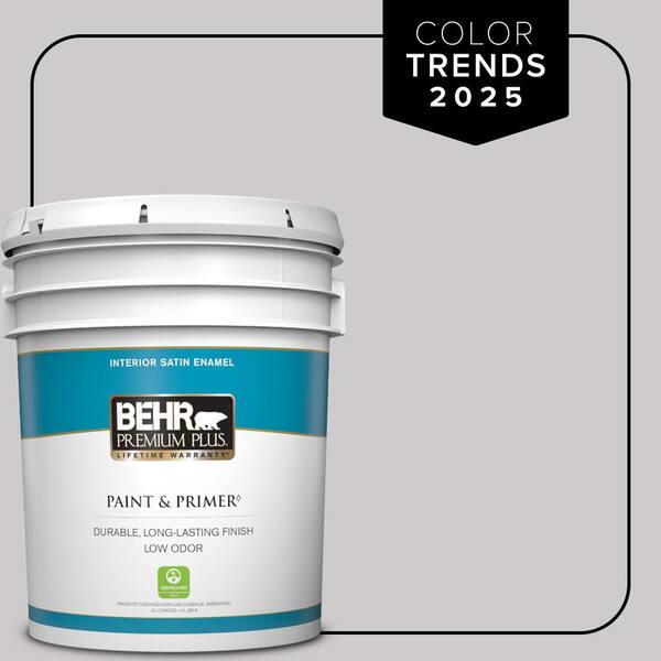 BEHR PREMIUM PLUS 5 gal. #MQ3-28 Rock Crystal Satin Enamel Low Odor ...