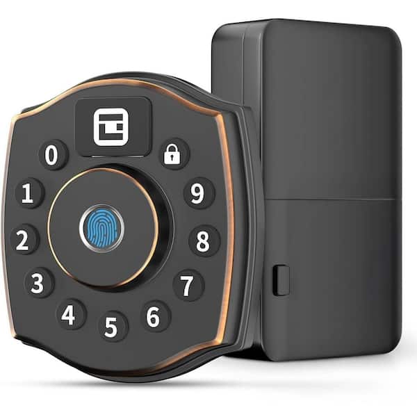 WRIGHTMASTER 5 in 1 Aluminum Smart Lock Deadbolt with App Biometric, IC ...