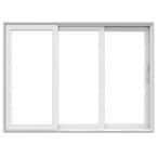 JELD-WEN V4500 Multi-Slide 105 in. x 80 in. Right-Hand Low-E White Vinyl 3-Panel Prehung Patio ...