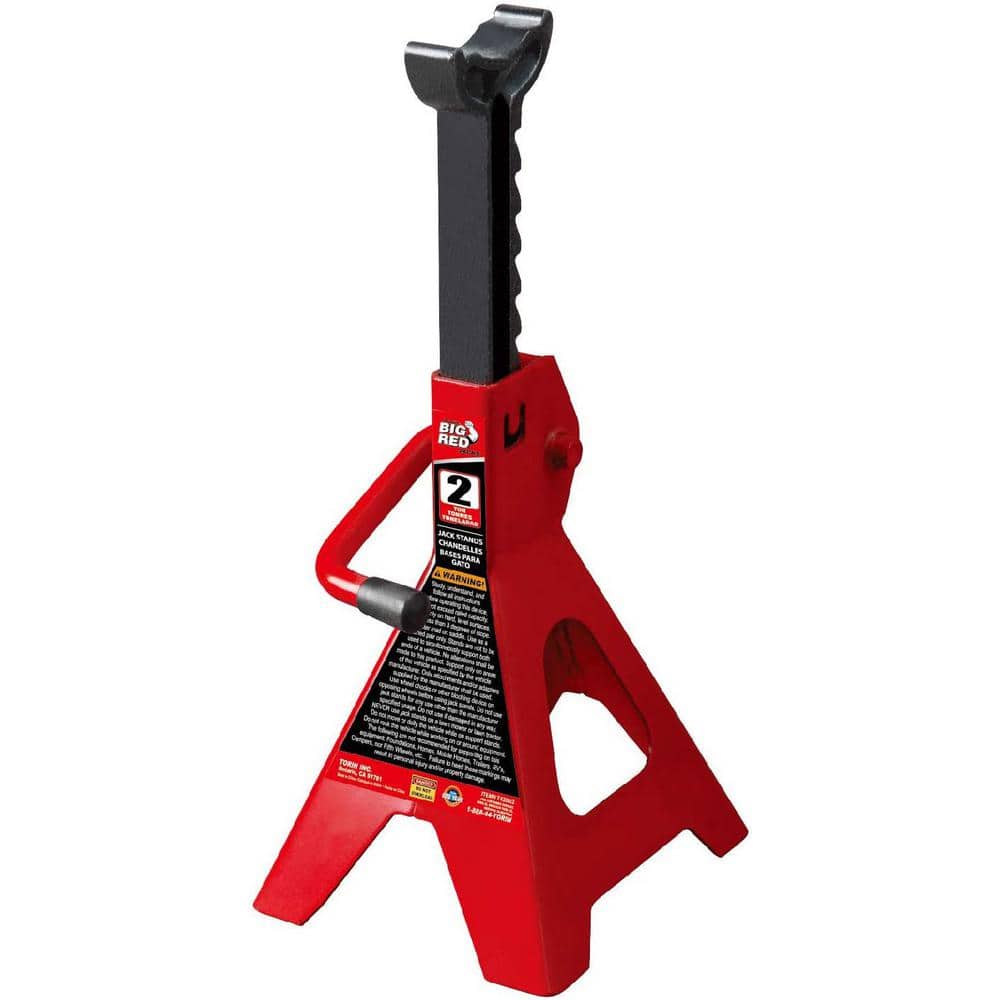 Big Red 2-Ton (4,000 lbs.) Capacity Steel Jack Stand in Red and Black ...