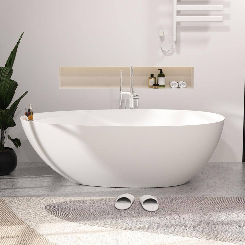 GIVING TREE JUNO 67 in. x 33.46 in. Solid Surface Composite Soaking ...