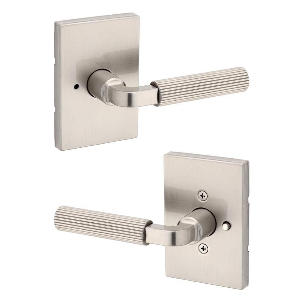 Reviews for Kwikset Mirada Satin Nickel Rectangle Bed/Bath Door Handle ...